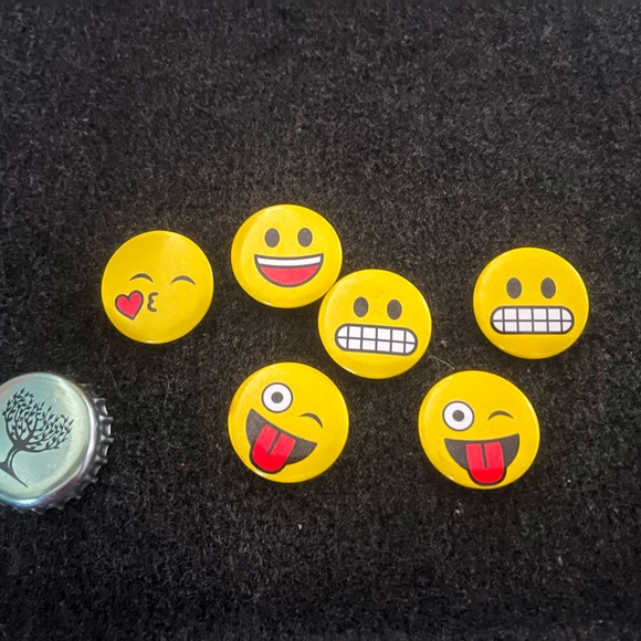 Accessories | Six Pack Of One Inch Emoji Button Pins | Poshmark